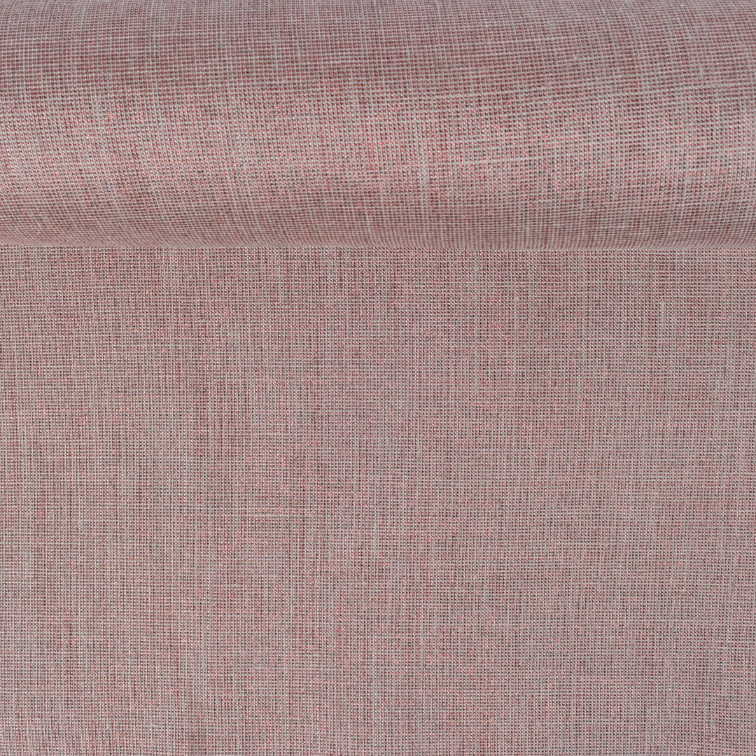 Natural color linen fabric with red lurex, 150 g/m² | Linen By Linas